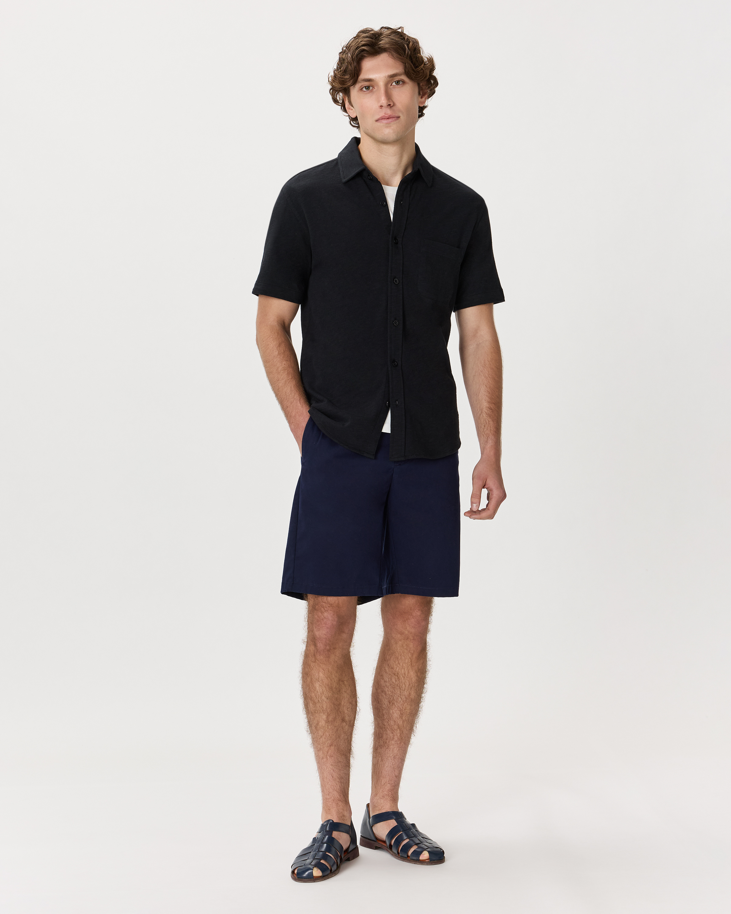 QUINCE men's slub short sleeve button up shirt